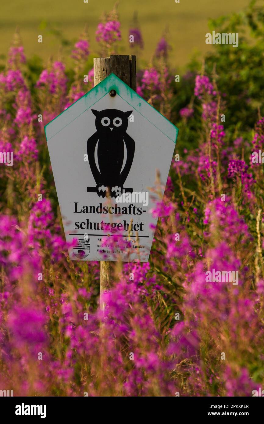 Signposting landscape conservation area Stock Photo - Alamy