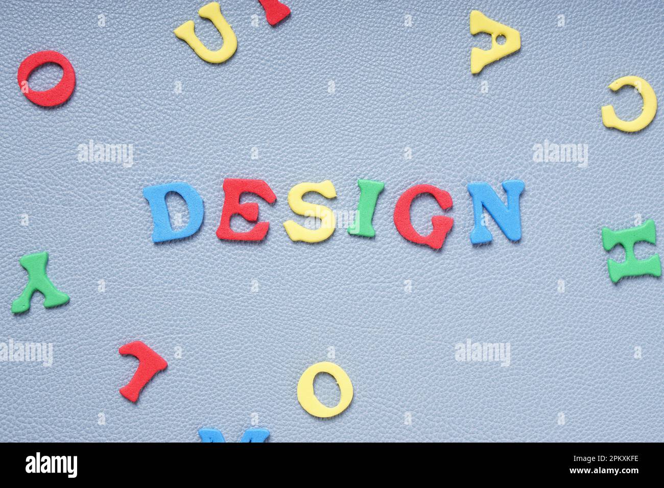 design concept with colorful foam rubber letters Stock Photo - Alamy
