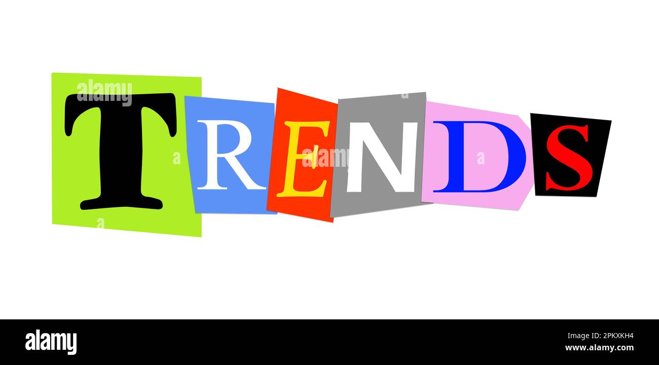 word trends spelled with colorful cut out letters Stock Photo - Alamy