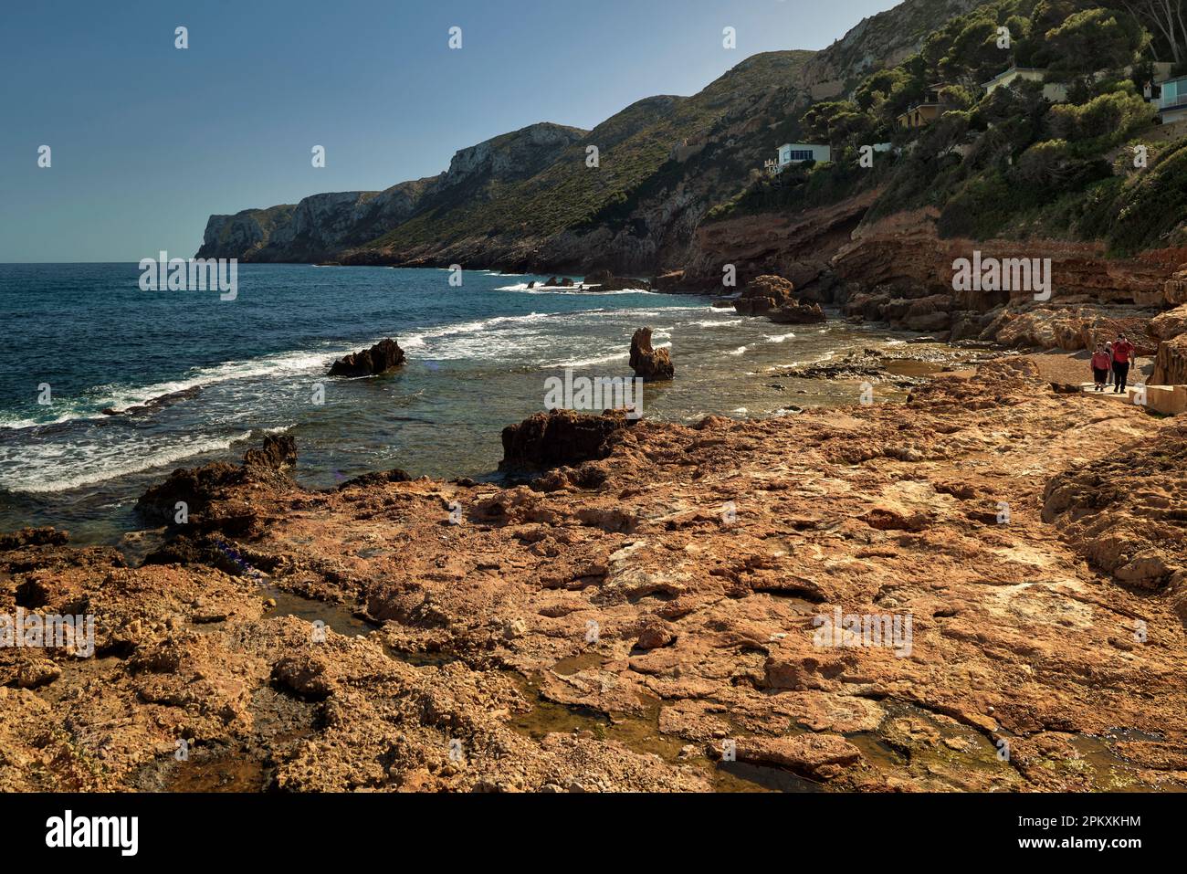 Small and steep Cala Las Rotas, popular for bathing and snorkelling ...