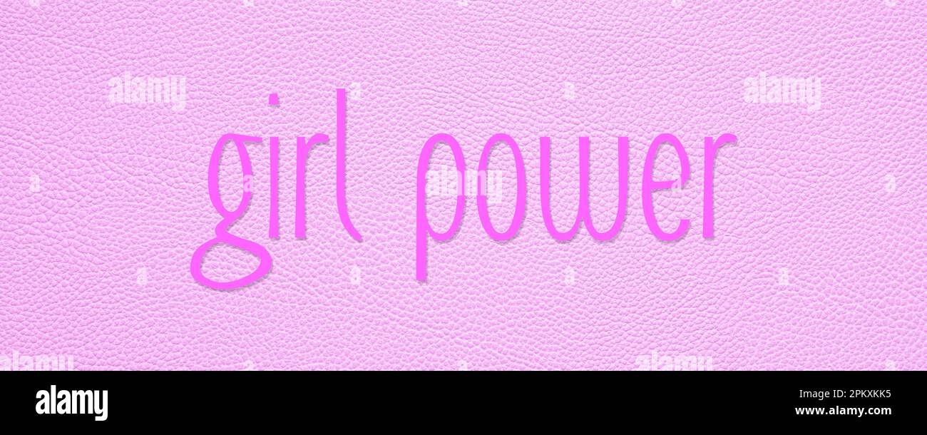 pink girl power banner or header image with leather texture Stock Photo ...