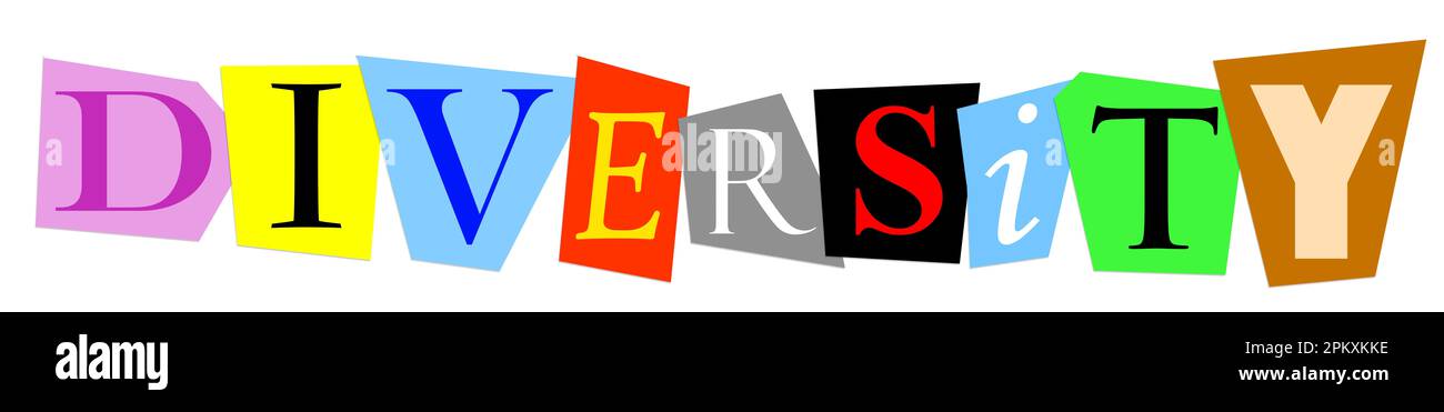 diversity spelled with colorful overlapping cut out letters Stock Photo ...