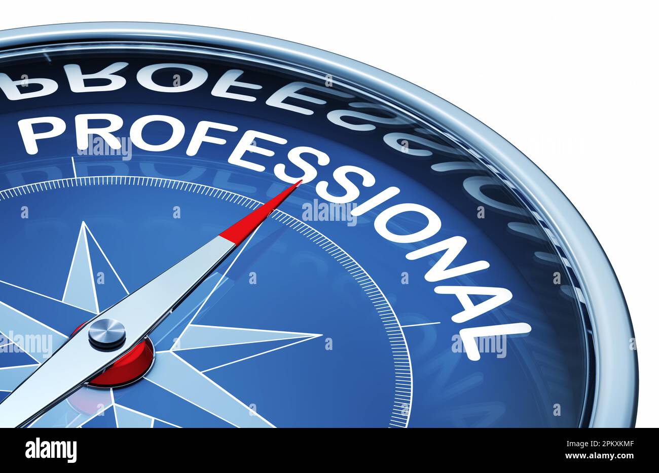 3D rendering of a compass with a professional icon Stock Photo - Alamy