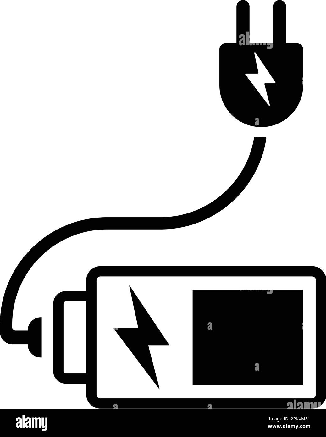 Battery, charger connected icon - Simple editable vector EPS file Stock ...