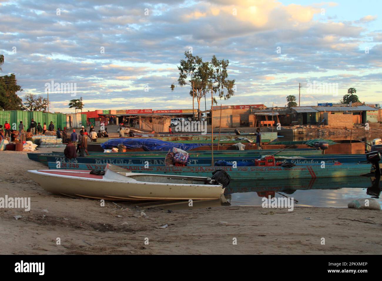 Port of Mongu, Mongu, Barotse flood plain, Zambezi, Western Province of ...