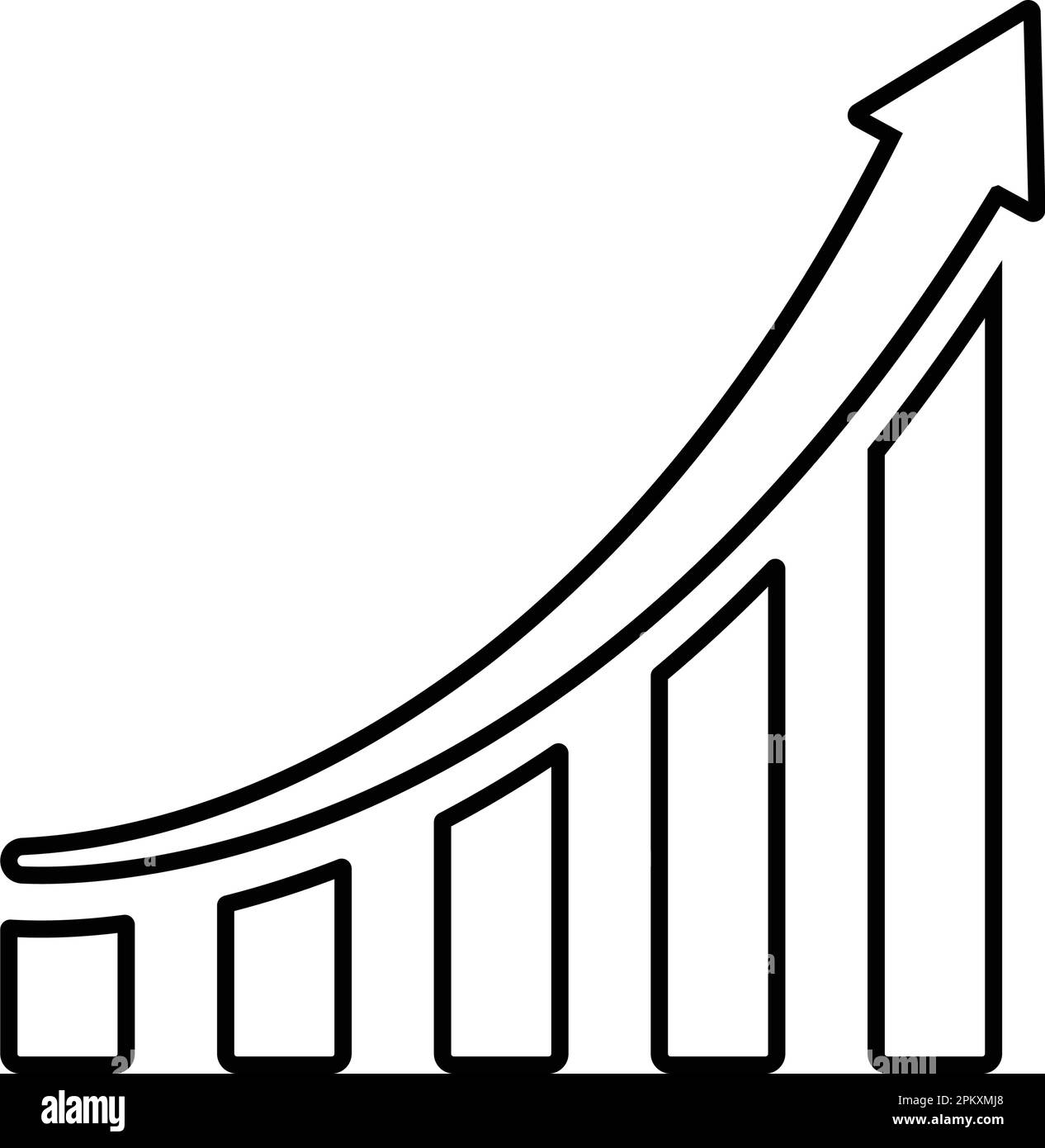 Chart, growth icon - Vector EPS file. Perfect use for print media, web, stock images, commercial ...