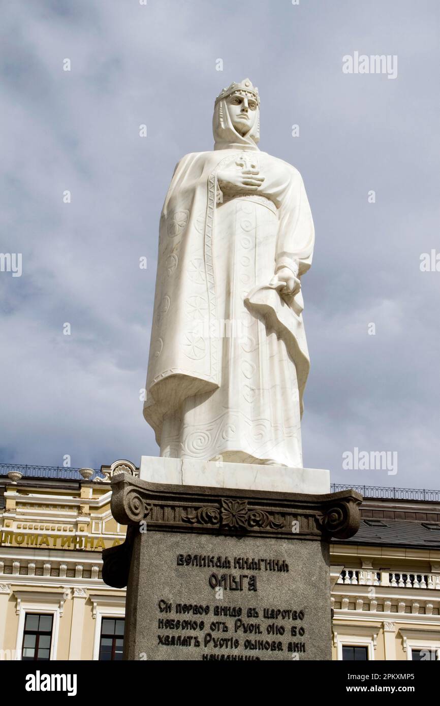Monument to Princess Olga, Michael Square, Kiev, Ukraine Stock Photo ...