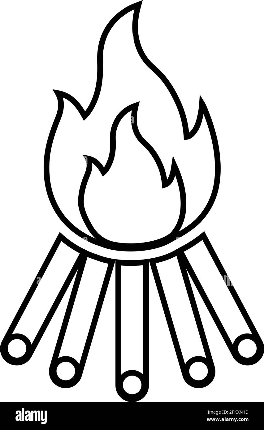Bonfire, fire icon - Simple editable vector EPS file Stock Vector Image ...