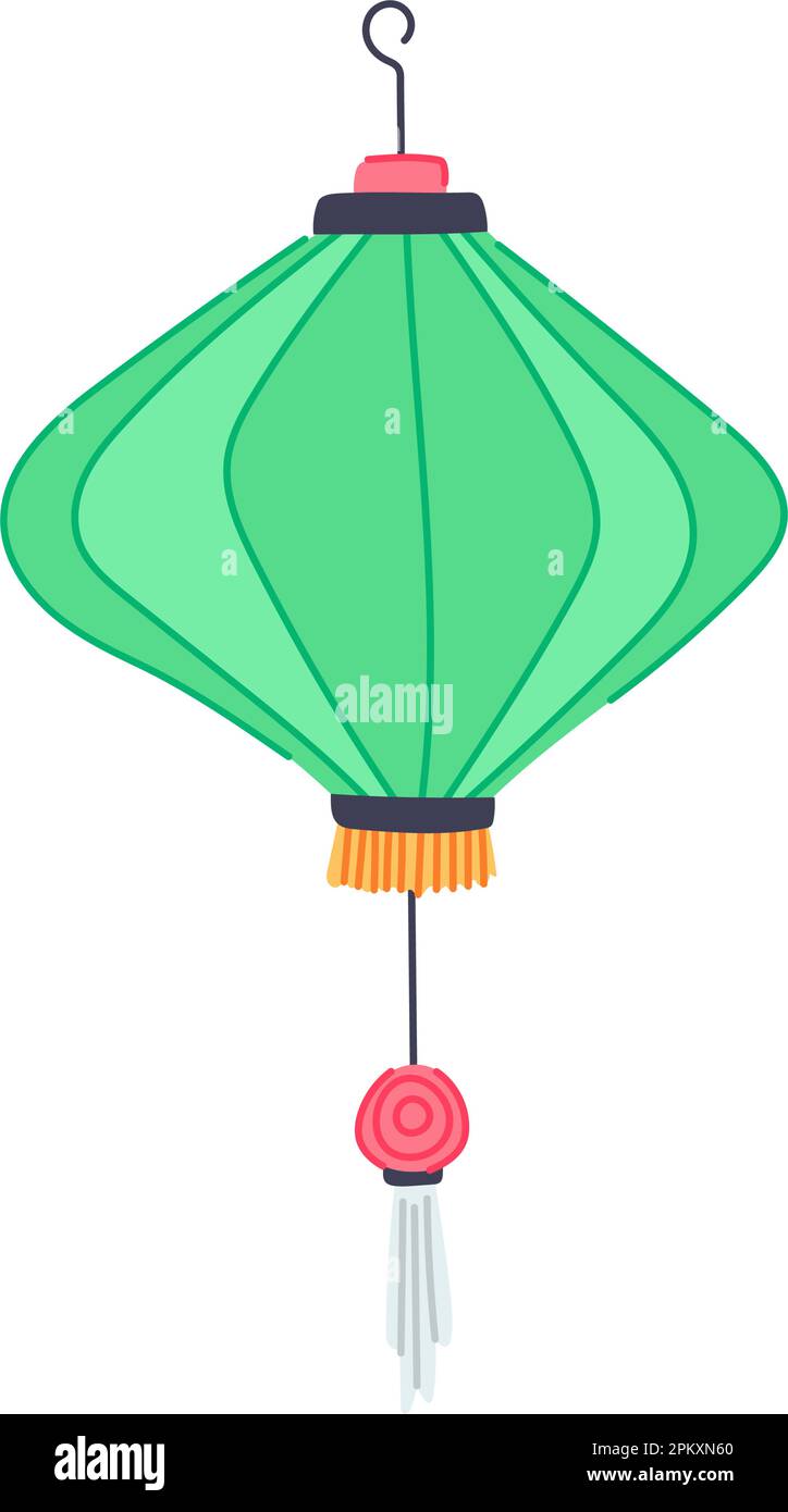 element asian lantern cartoon vector illustration Stock Vector Image ...