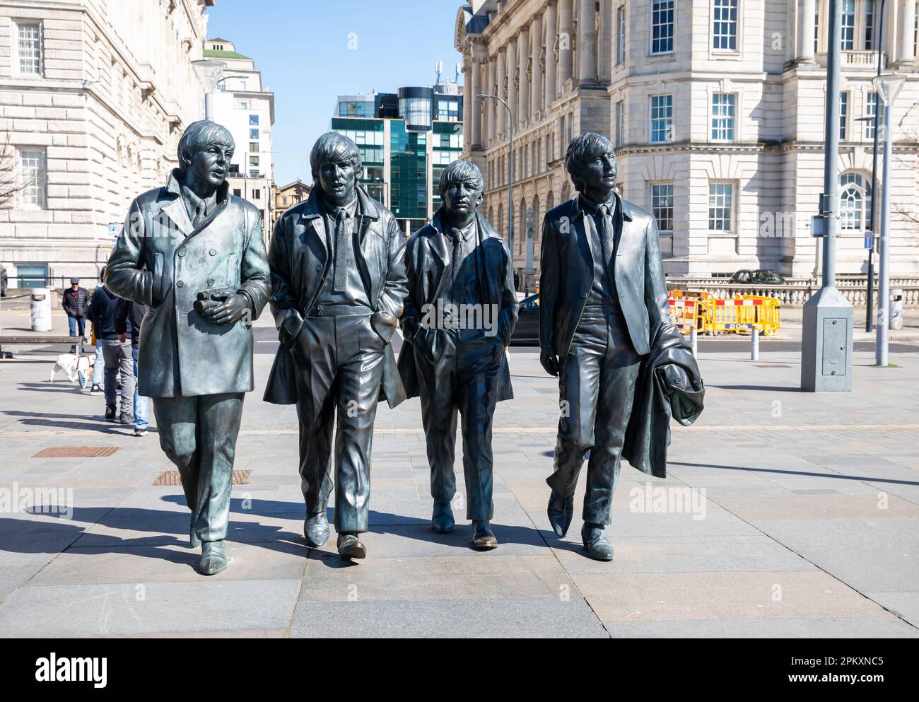 The Beatles Statues in Liverpool sculpted by Andy Edwards depicting a ...