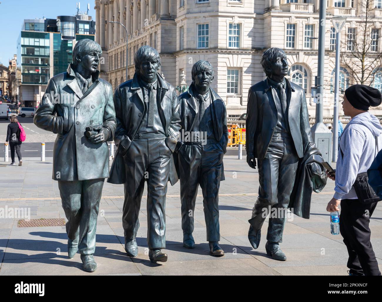 The Beatles Statues in Liverpool sculpted by Andy Edwards depicting a ...