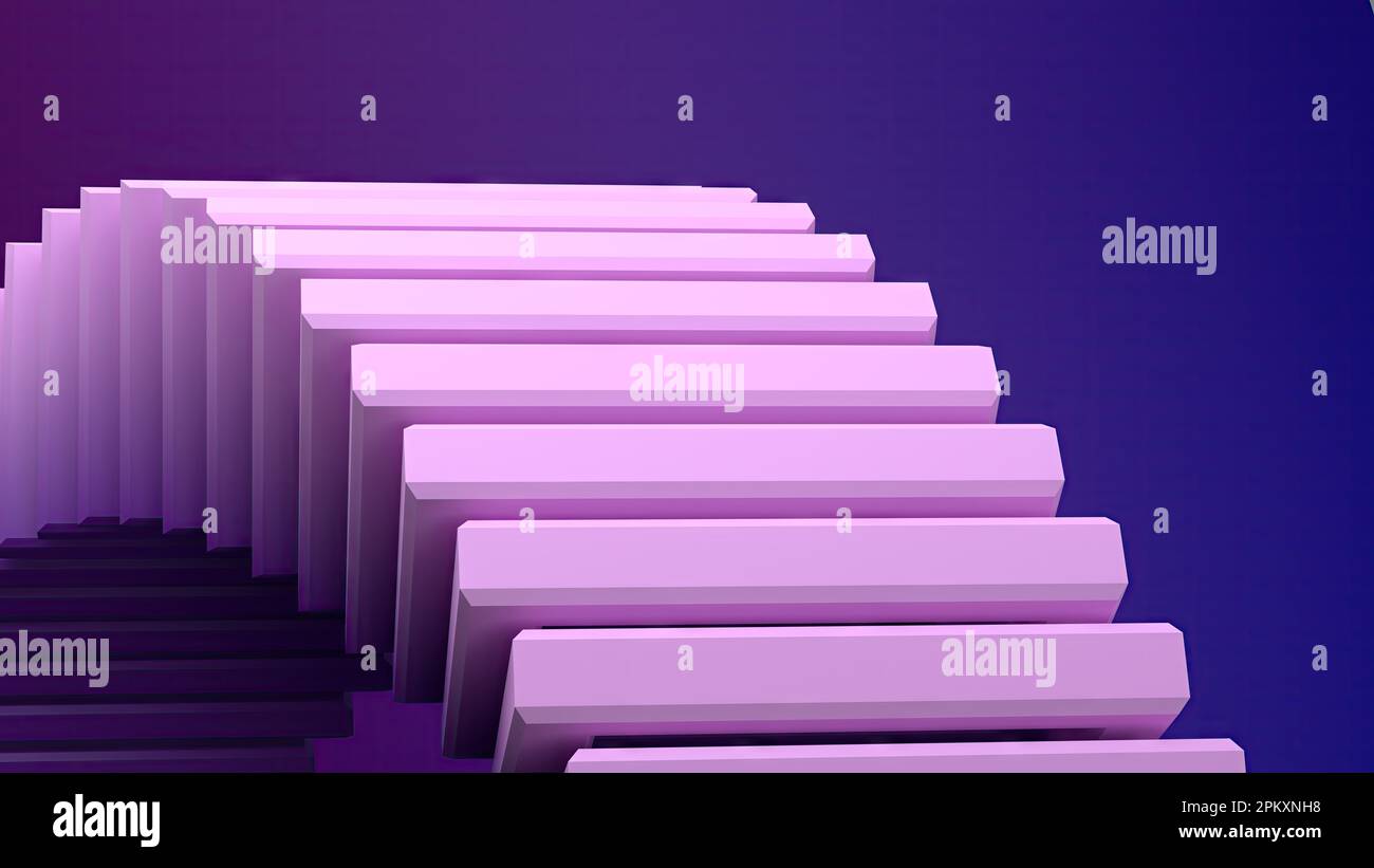 Purple large arcing staircase pop abstract Elegant Modern 3d rendering ...