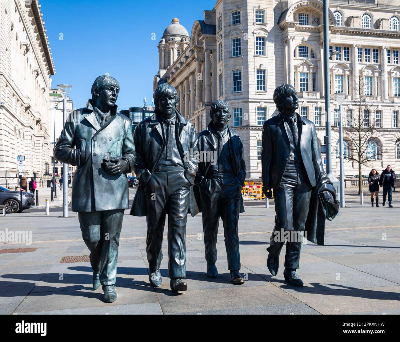 The Beatles Statues in Liverpool sculpted by Andy Edwards depicting a ...