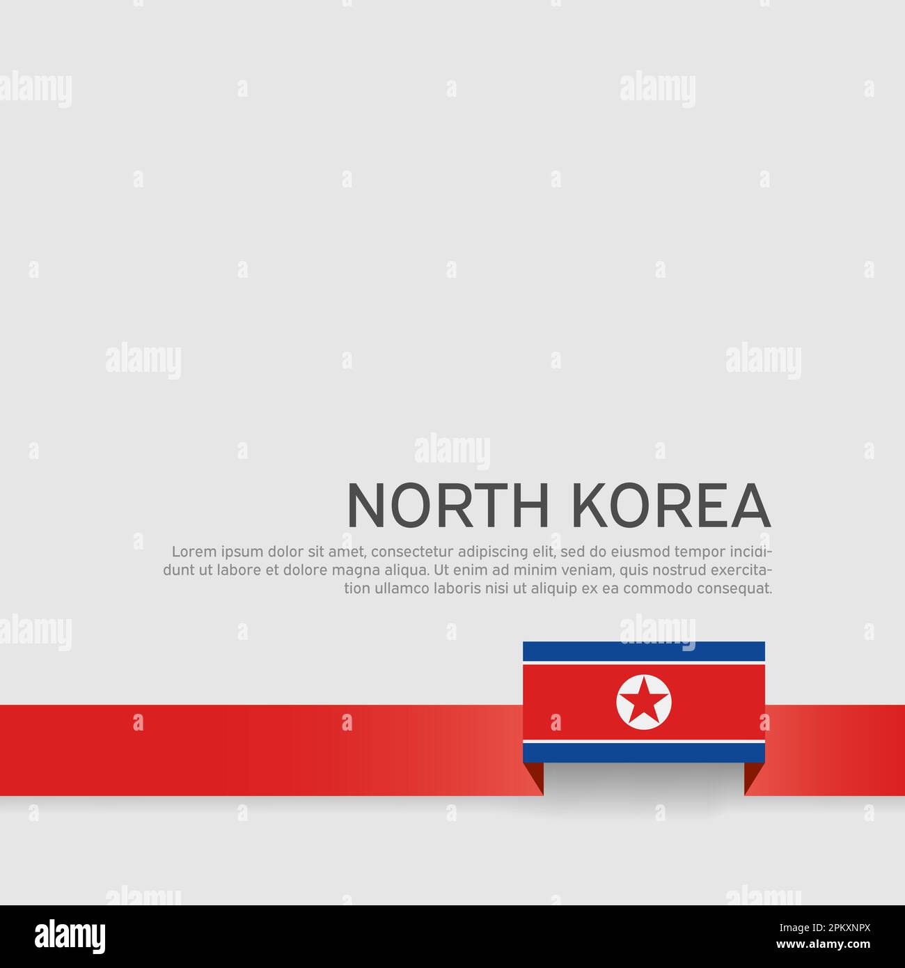 North korea flag on white background. DPRK. Vector brochure design ...