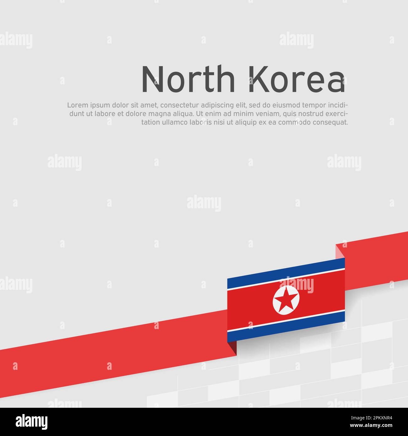 North korea flag on white background. DPRK. Vector brochure design ...