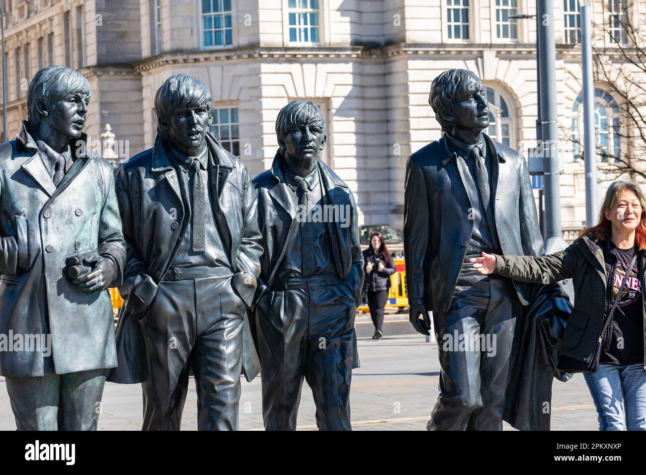 The Beatles Statues in Liverpool sculpted by Andy Edwards depicting a ...