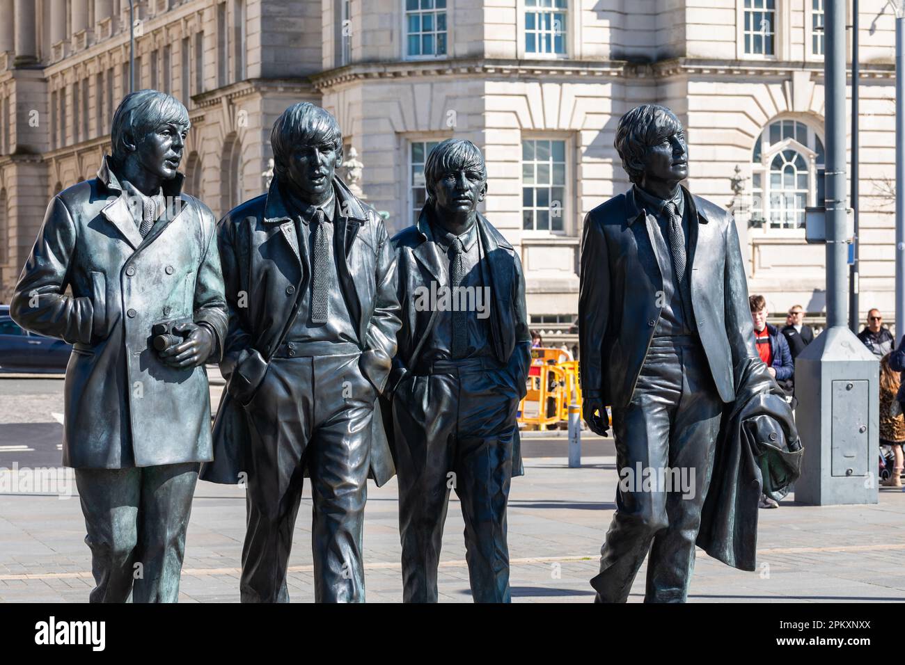 The Beatles Statues in Liverpool sculpted by Andy Edwards depicting a ...