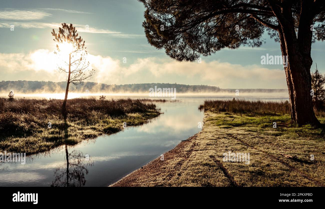 Landscape of the Dam Reservoir Albufeira da Barragem de Montargil Stock ...