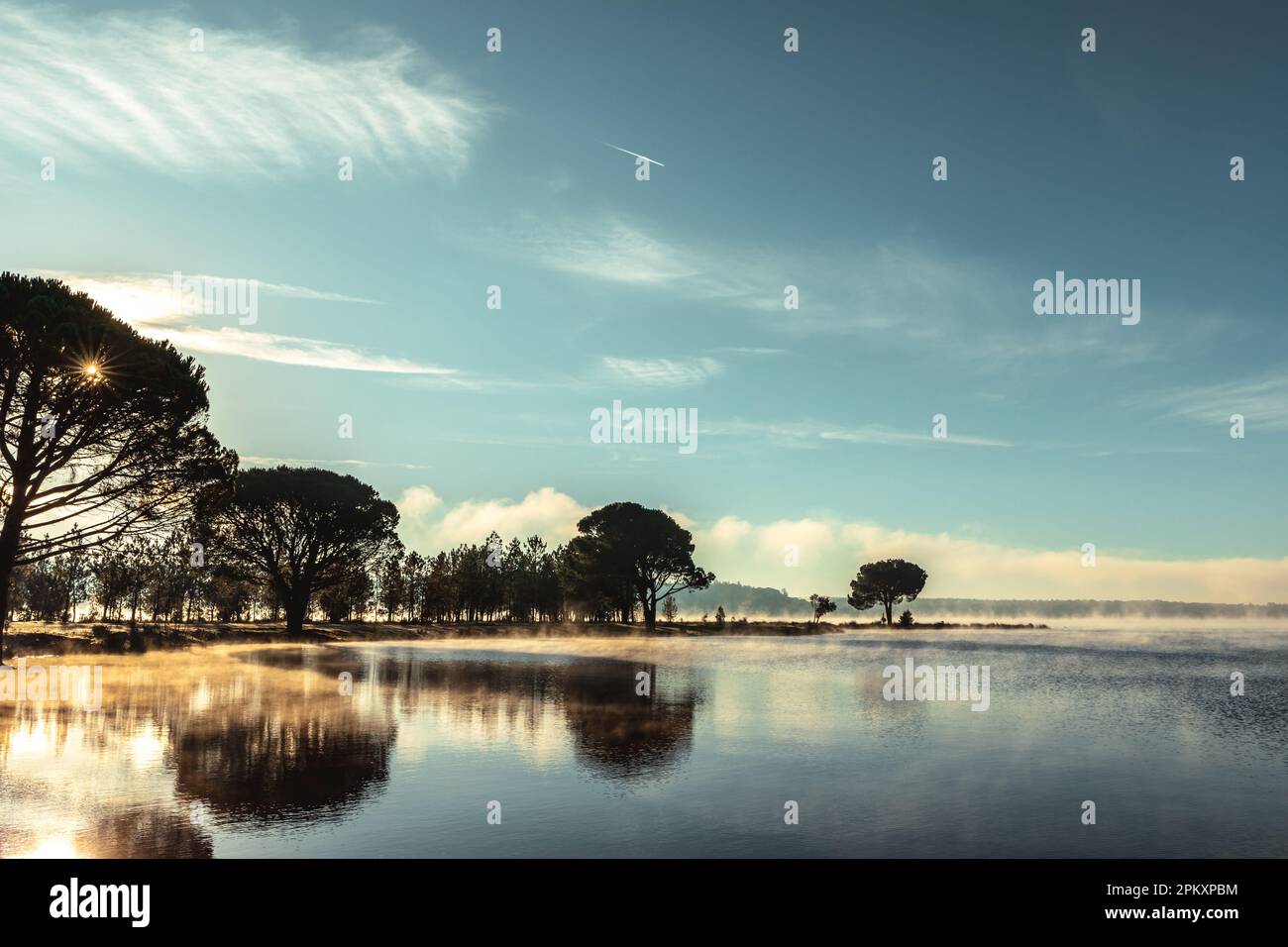 Landscape of the Dam Reservoir Albufeira da Barragem de Montargil Stock ...