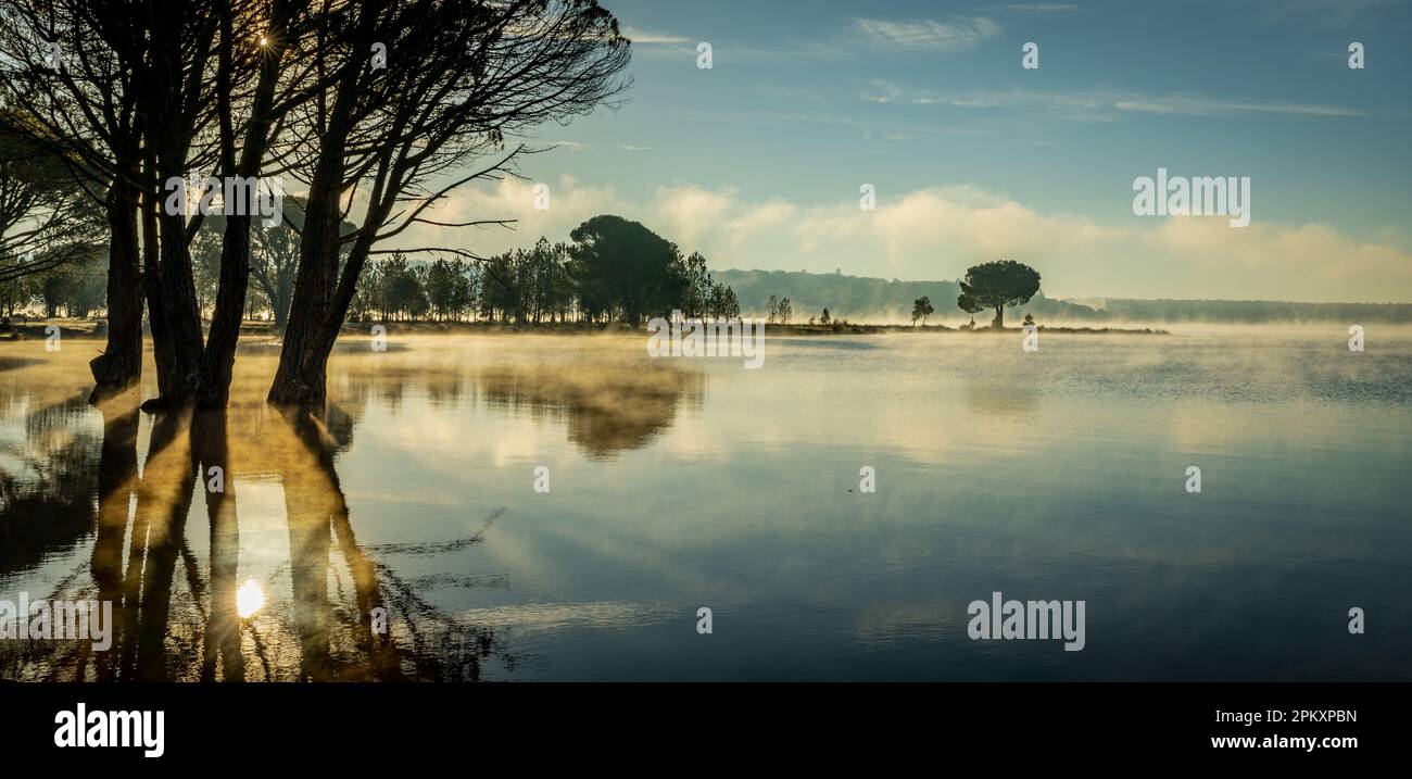 Landscape of the Dam Reservoir Albufeira da Barragem de Montargil Stock ...