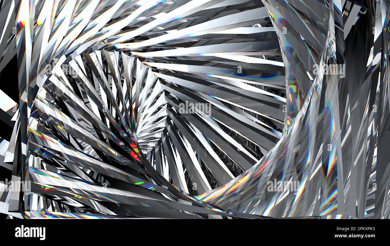 Crystal Twisted Tunnel diffuse reflection abstract Elegant Modern 3d ...