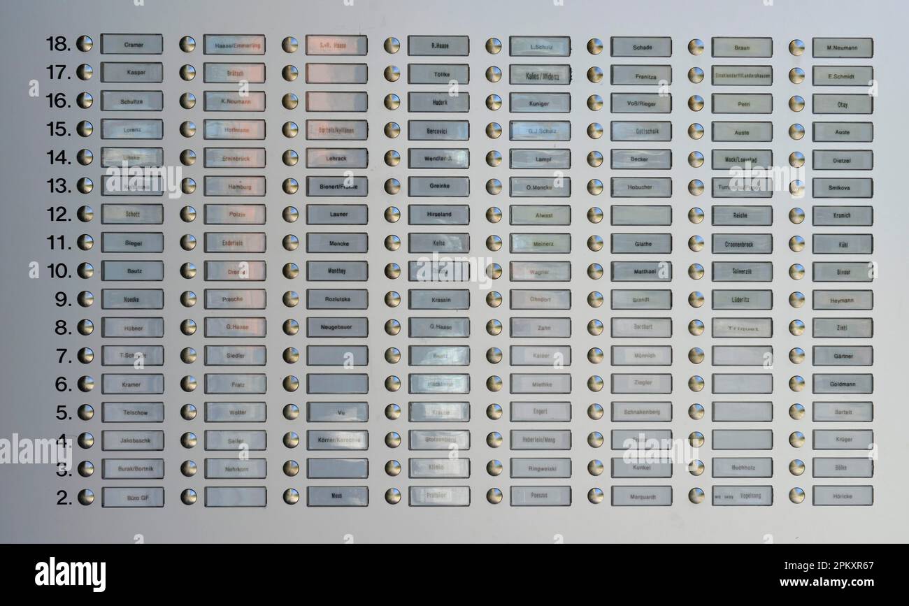 Bell board, residential building, Allee der Kosmonauten, Marzahn ...