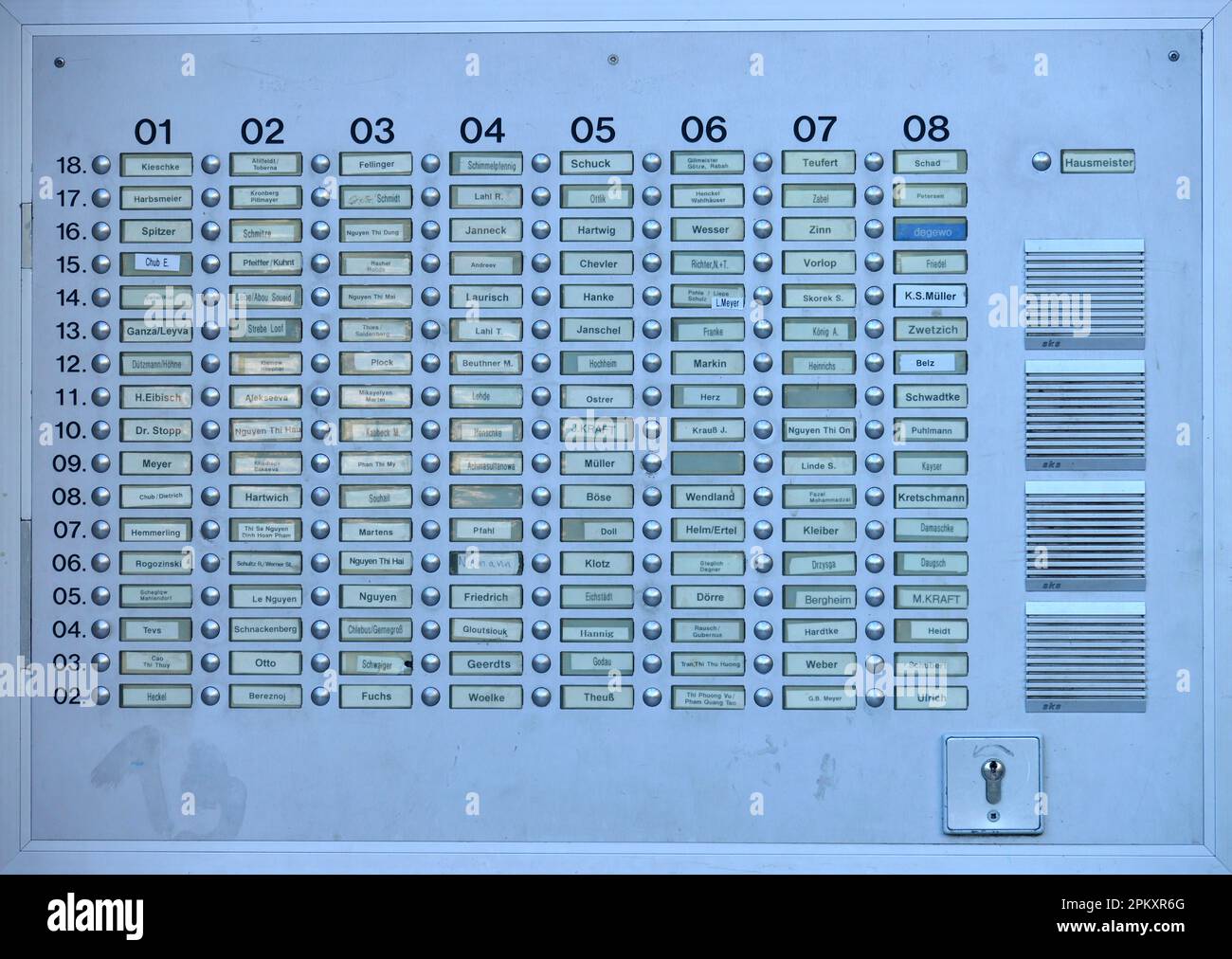 Bell board, residential building, Allee der Kosmonauten, Marzahn ...