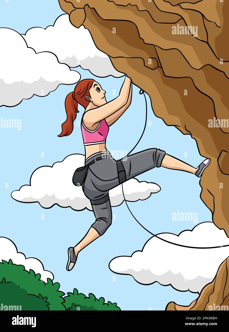Rock Climber Colored Cartoon Illustration Stock Vector Image & Art - Alamy