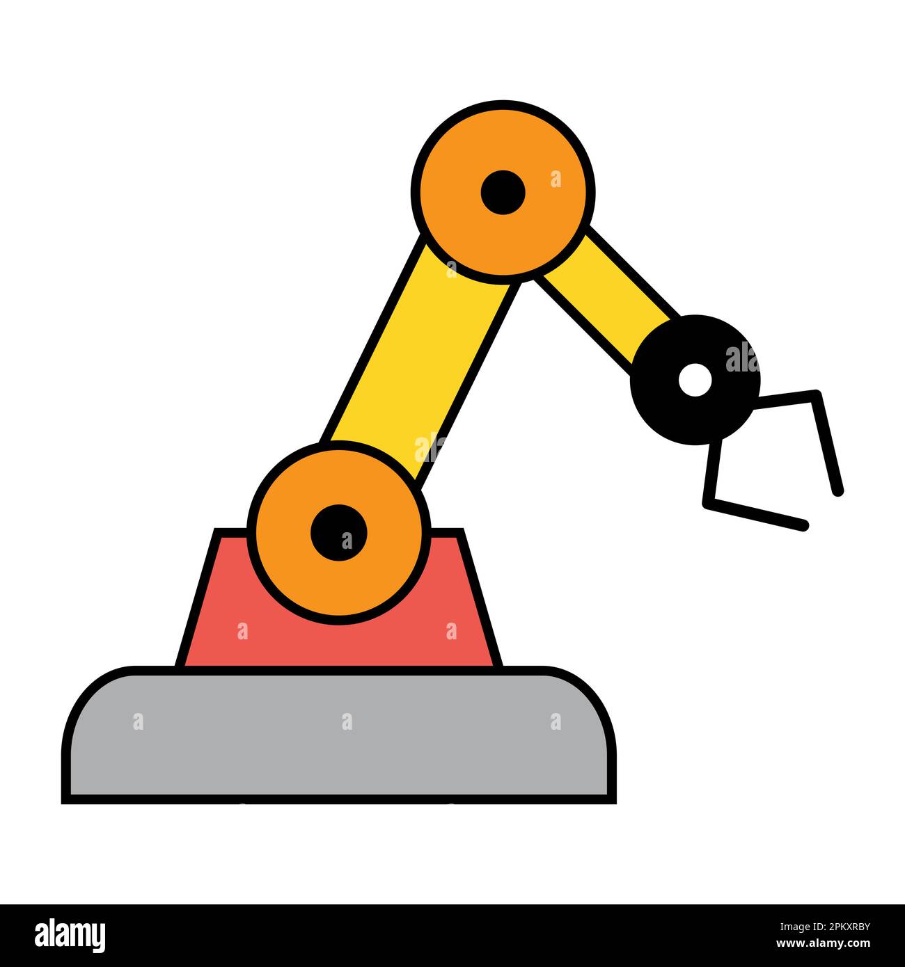 Mechanical robot arm machine icon, technology hydraulic robotic hand ...