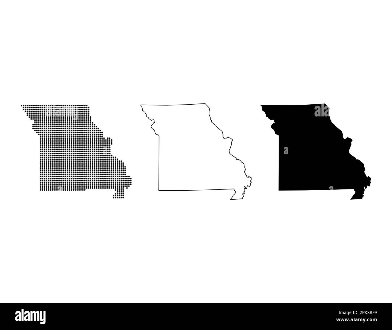 Set of Missouri map, united states of america. Flat concept icon vector ...