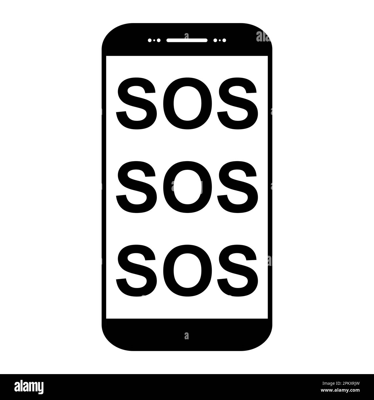 SOS help icon, safety support alert flat design, save vector ...