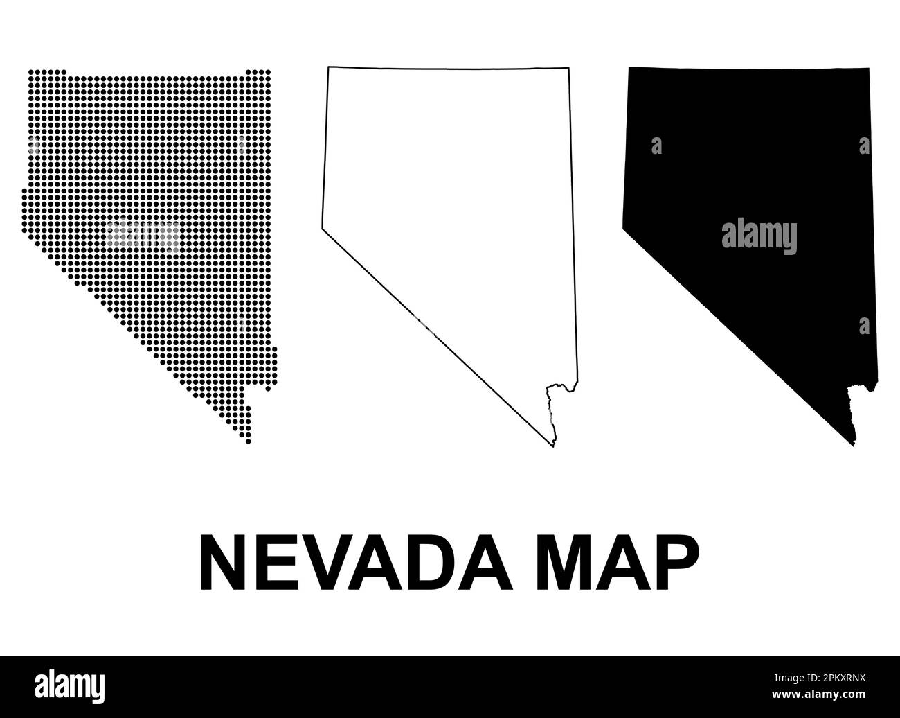 Set of Nevada map shape, united states of america. Flat concept icon ...