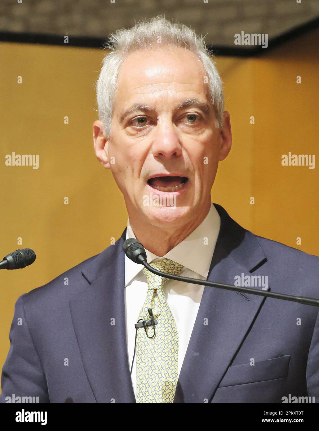 U.S. Ambassador to Japan Rahm Emanuel delivers a speech in Tokyo on ...