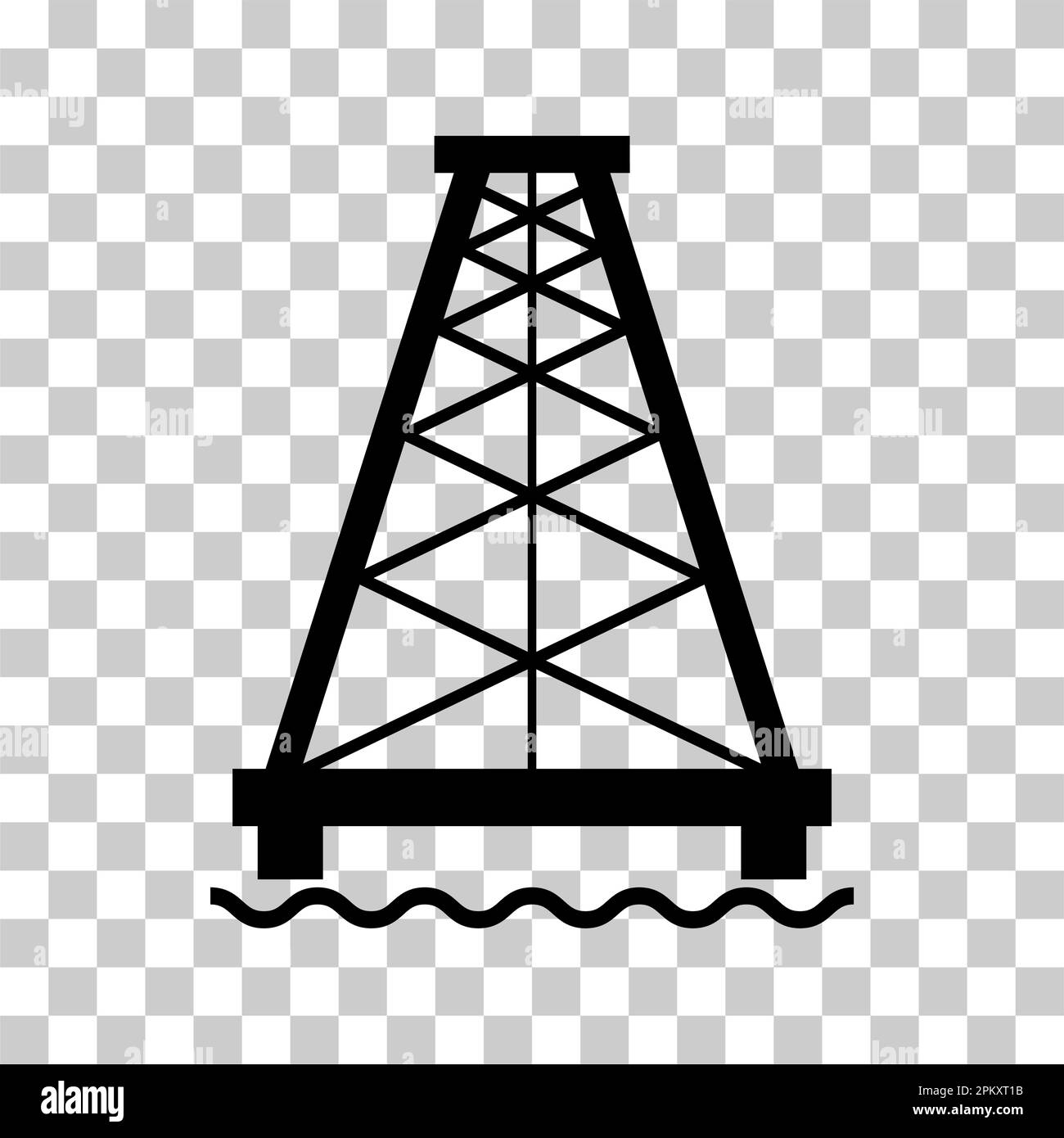 Oil rig flat graphic icon, fuel platform industry tower gas sign ...