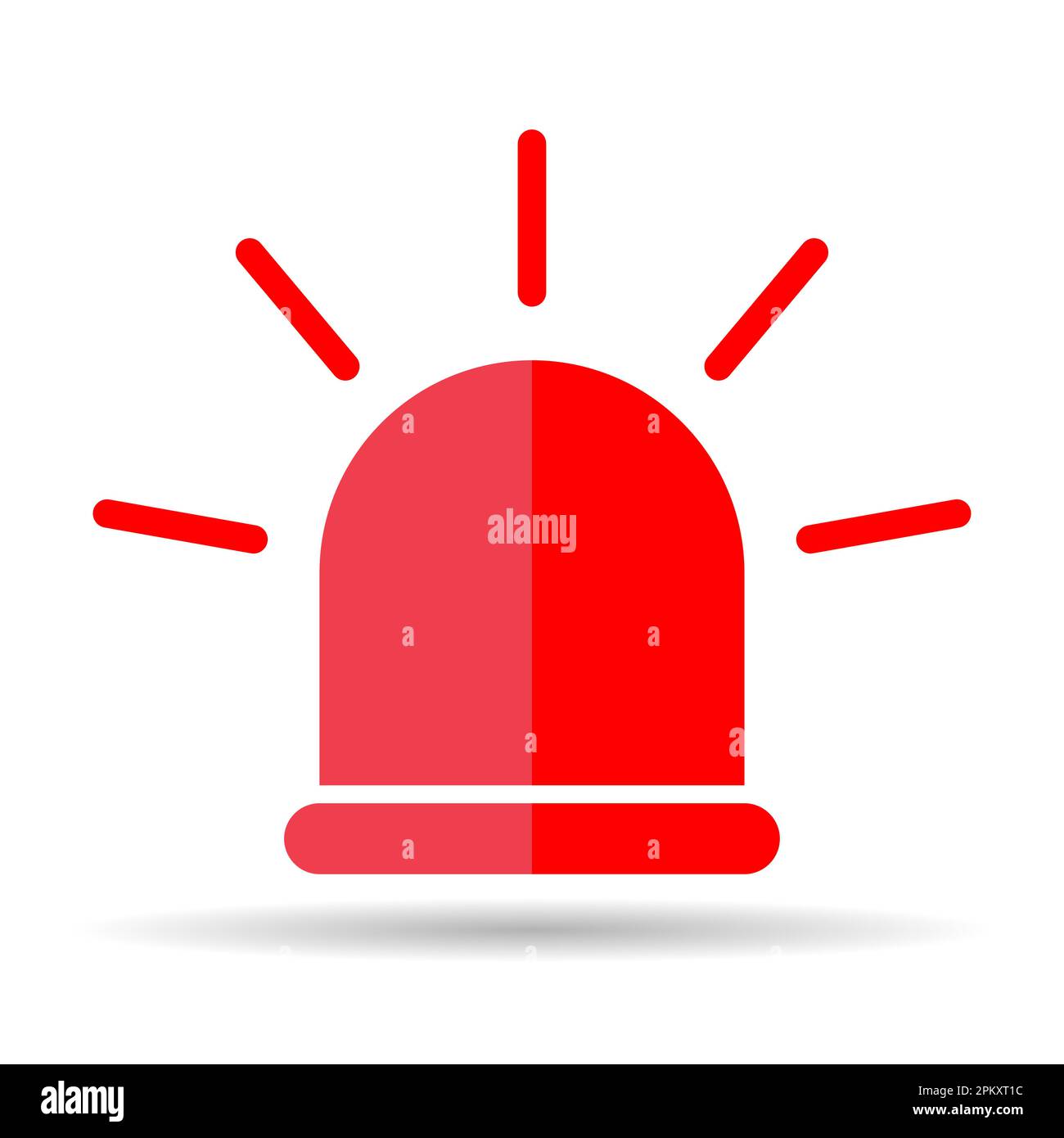 Siren fire alarm shadow sign, signal danger light symbol, ambulance ...
