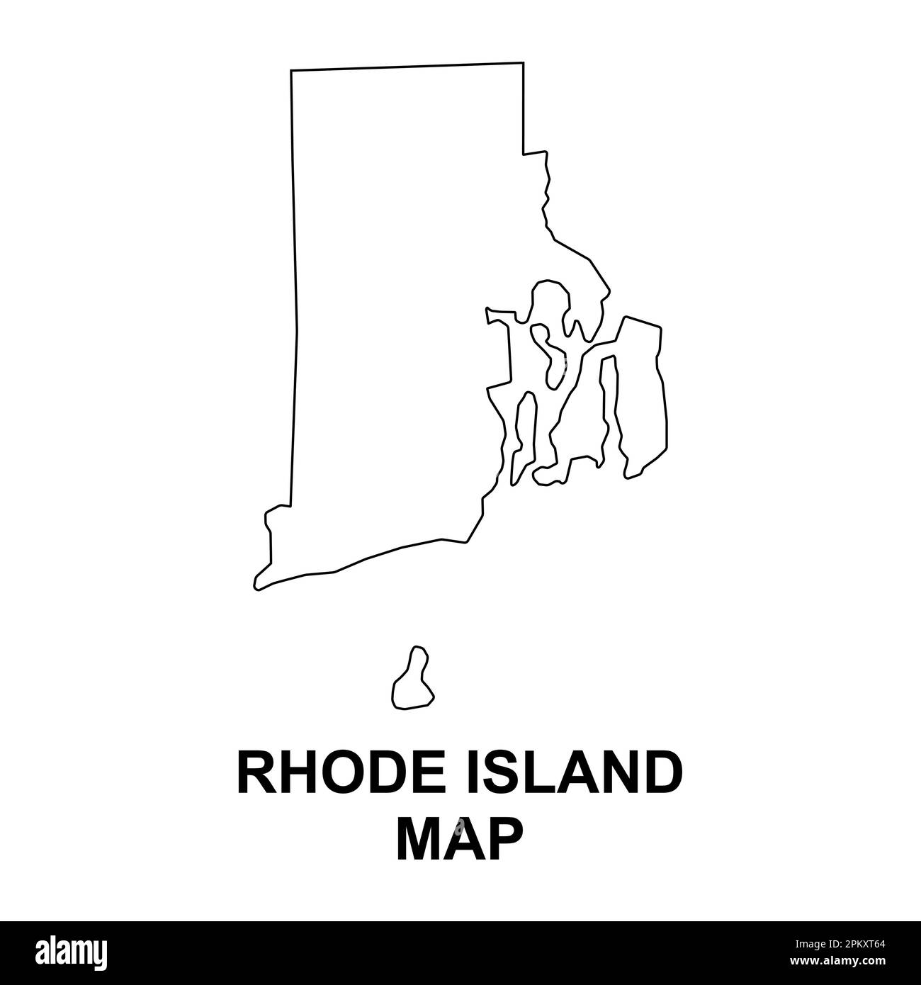 Rhode island map shape, united states of america. Flat concept symbol ...