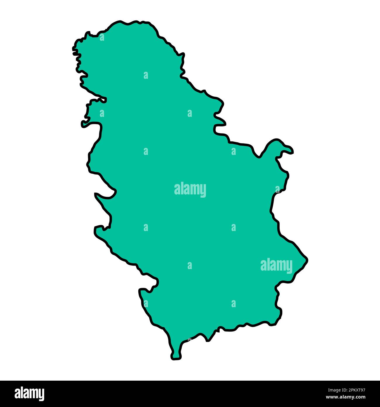 Serbia map icon, geography blank concept, isolated graphic background ...