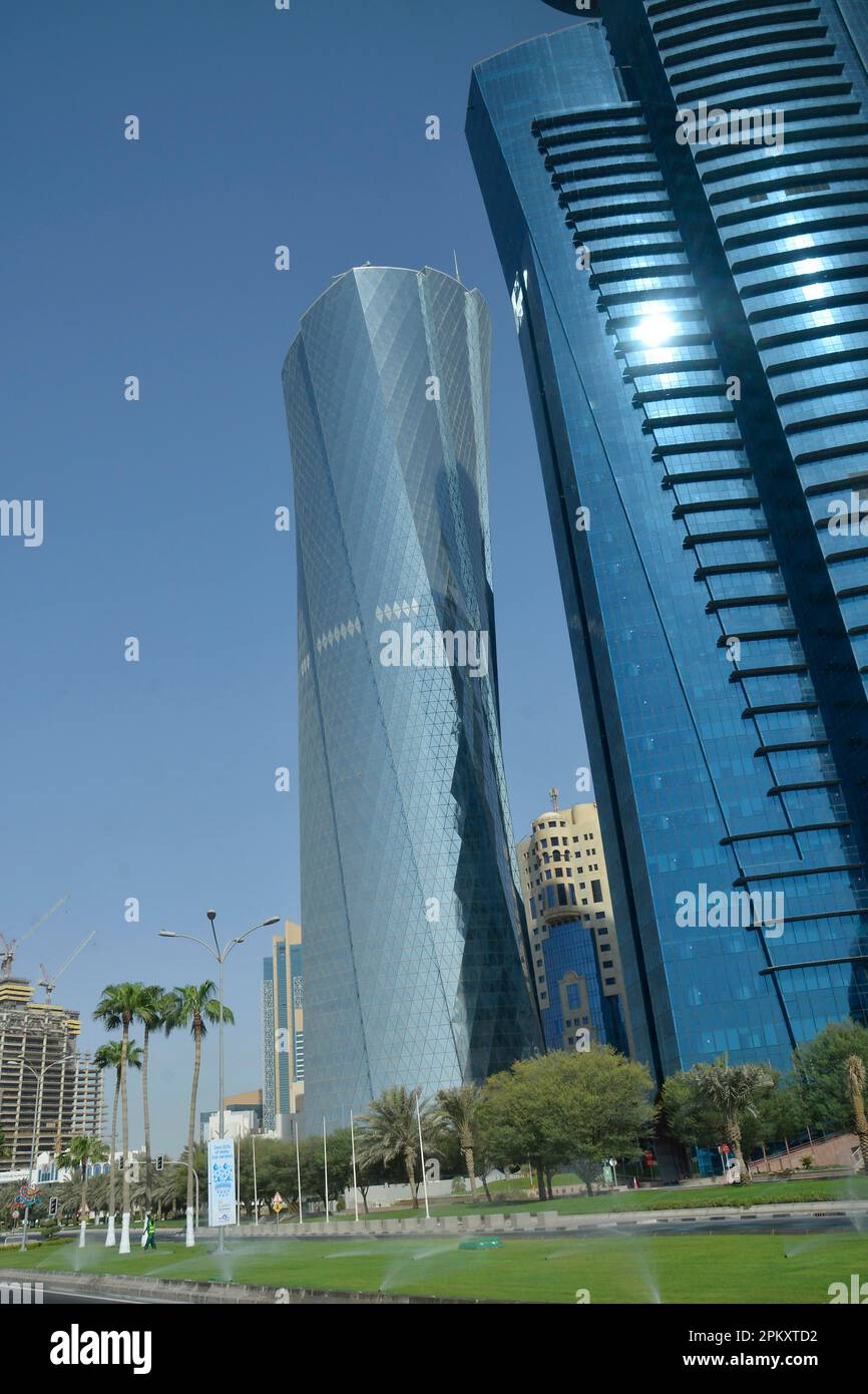 Skyscrapers, Al Corniche Street, Doha, Qatar Stock Photo - Alamy