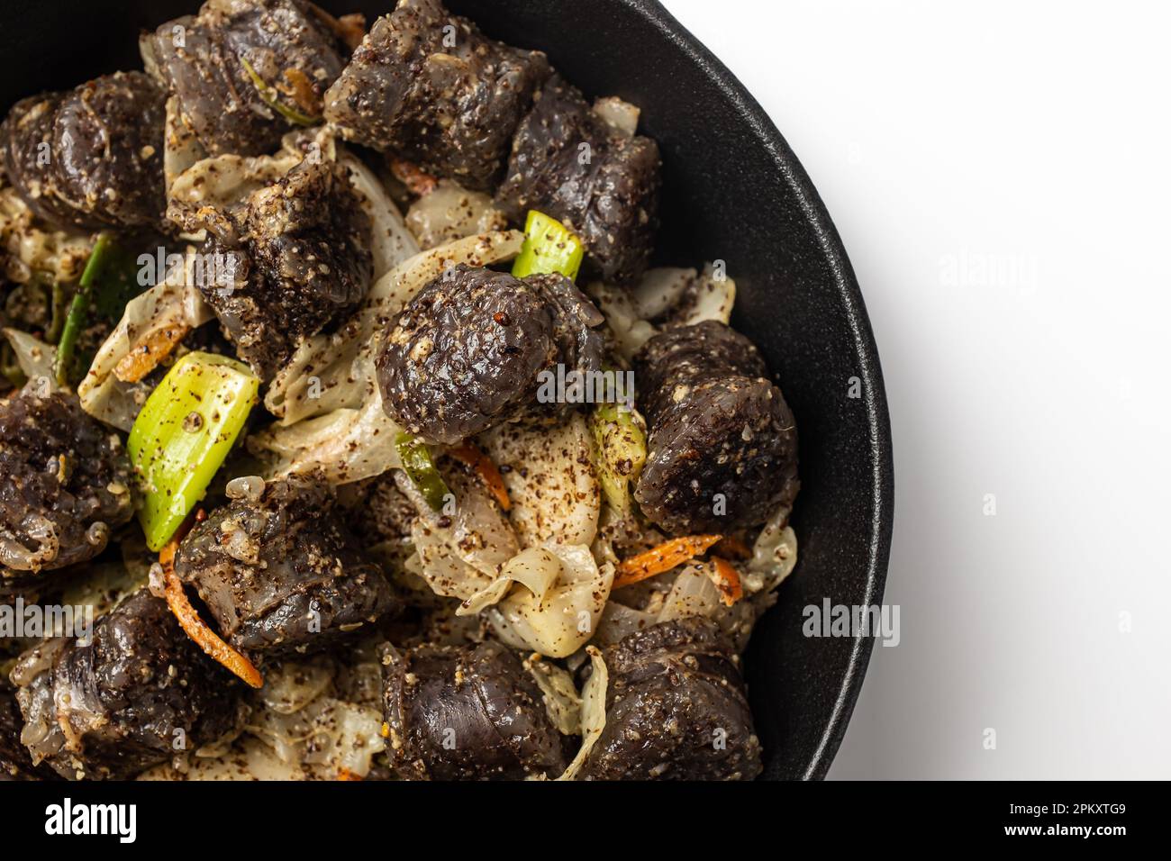 Stir-fried white sundae on white background Stock Photo - Alamy