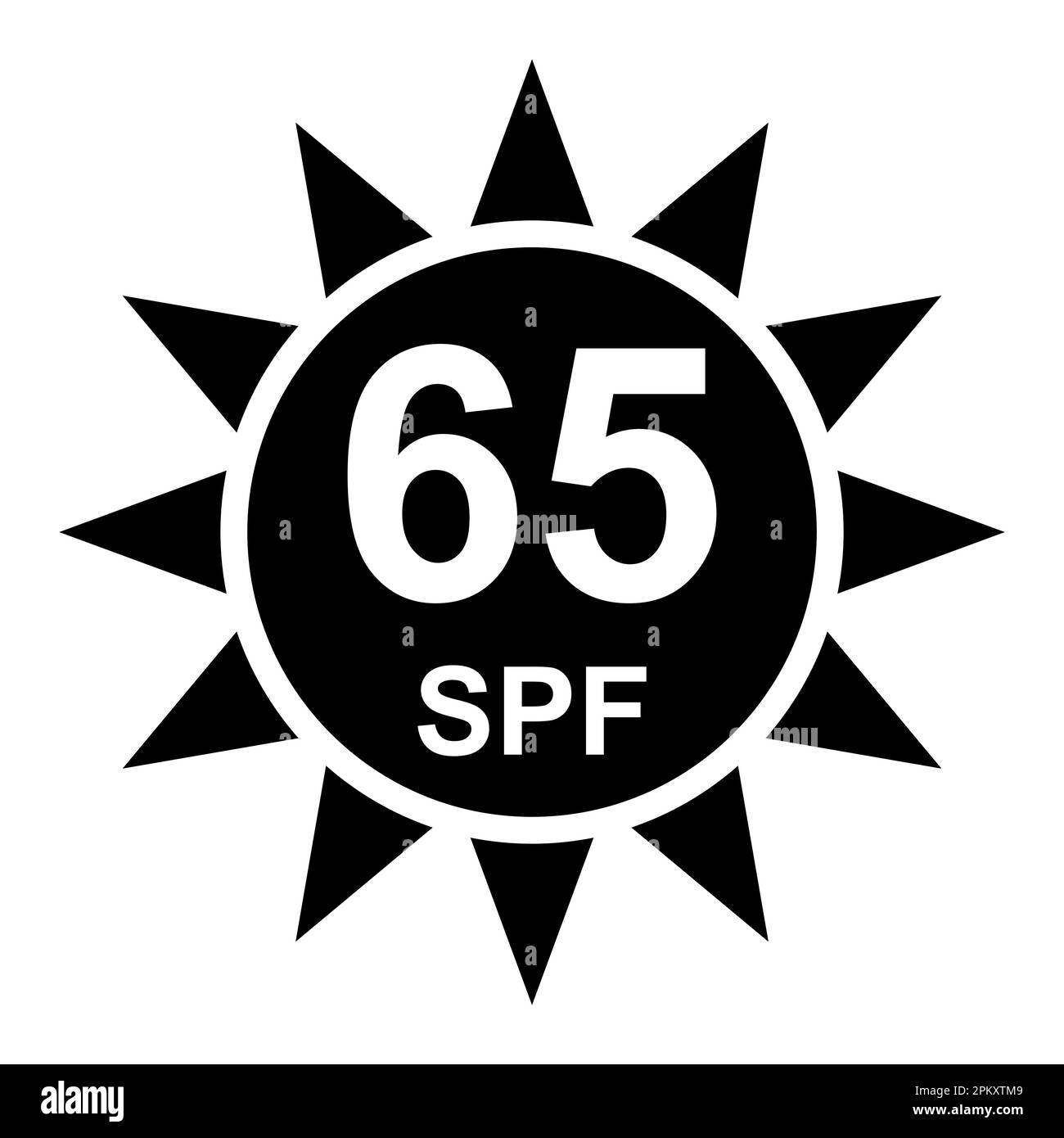 Sun protection factor 65 icon, uv radiation block symbol, sun protect ...