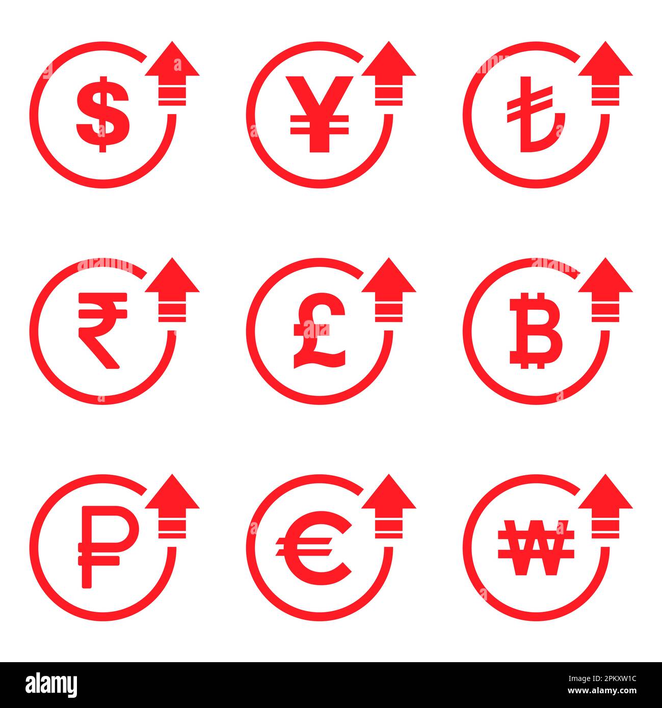 Cost symbol dollar euro increase icon. Income vector symbol image ...