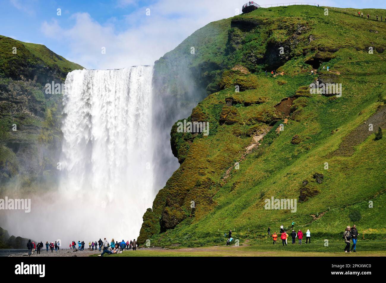 Skogafoss is a waterfall on the Skoga River in the south of Iceland at ...