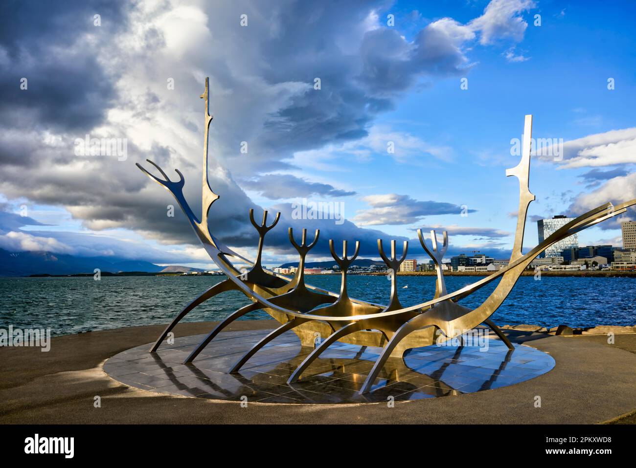 The Sun Voyager statue. Reykjavik. Iceland Stock Photo - Alamy