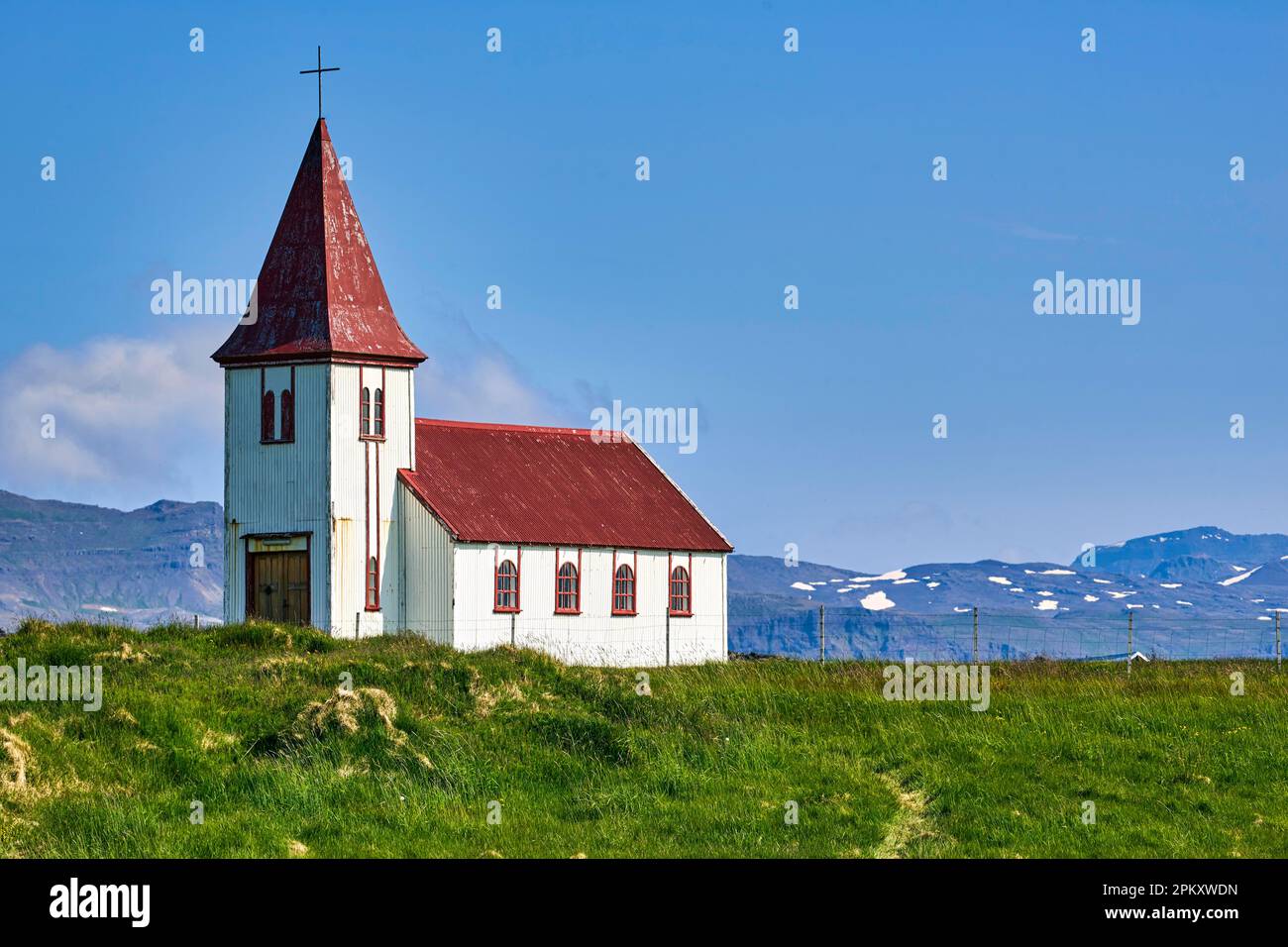 Hellnar church. Snaefellsnes peninsula. Iceland Stock Photo - Alamy