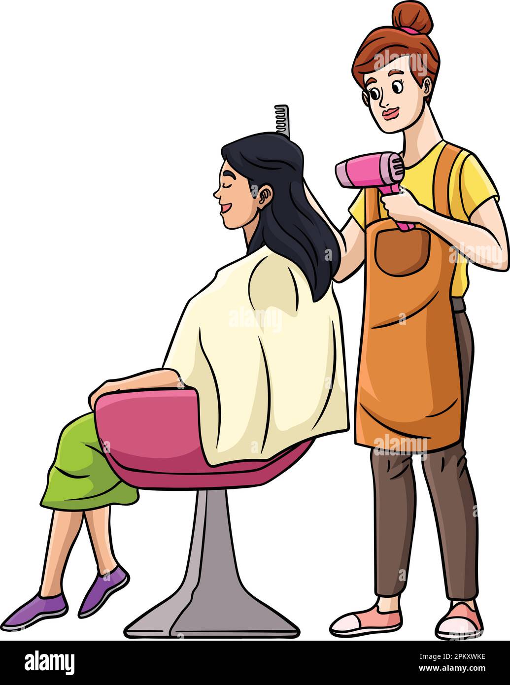 Hair Dresser Cartoon Colored Clipart Illustration Stock Vector Image And Art Alamy