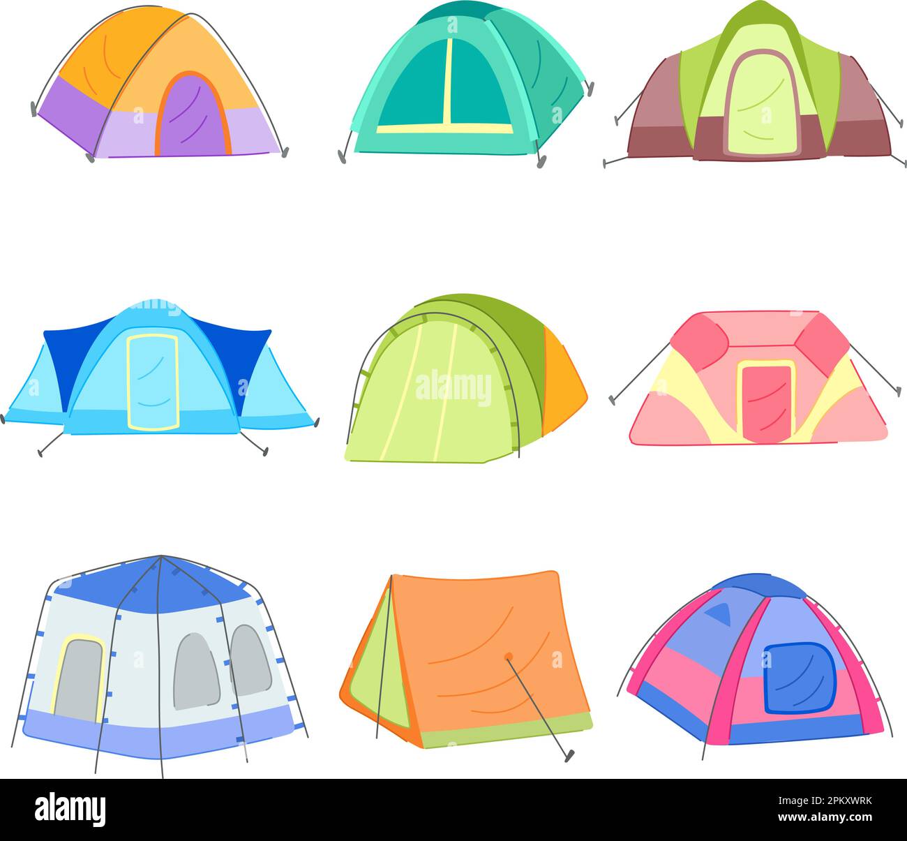 tent camp set cartoon vector illustration Stock Vector Image & Art - Alamy
