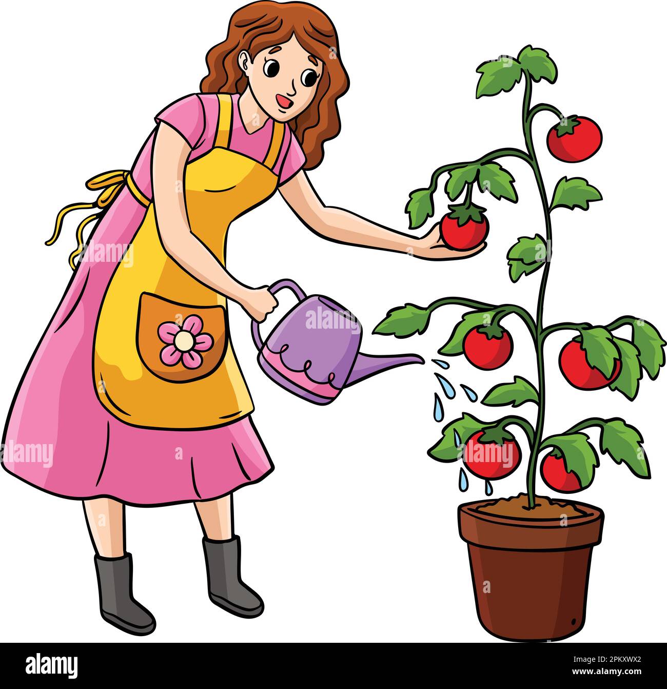 Gardener Cartoon Colored Clipart Illustration Stock Vector Image & Art ...