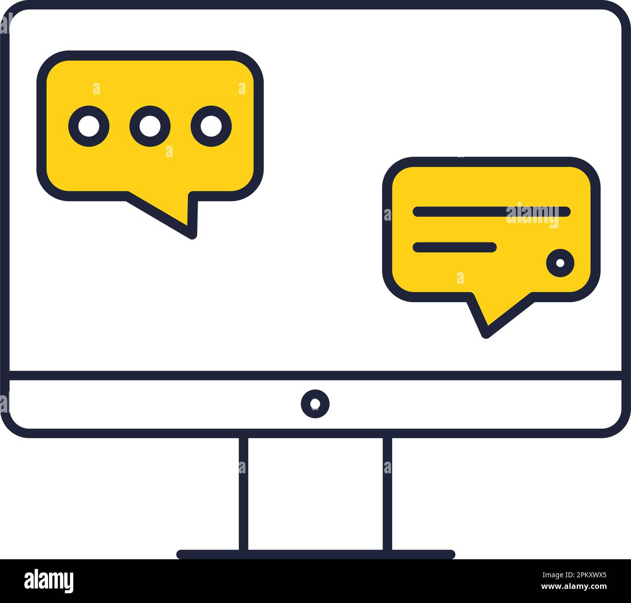 Social network communication via pc software icon Stock Vector Image ...