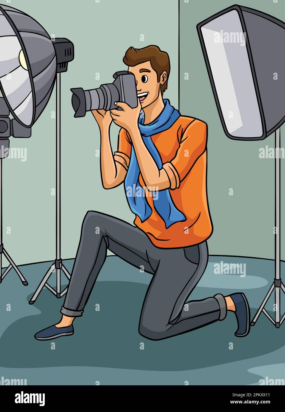 Photo Journalist Colored Cartoon Illustration Stock Vector Image & Art ...
