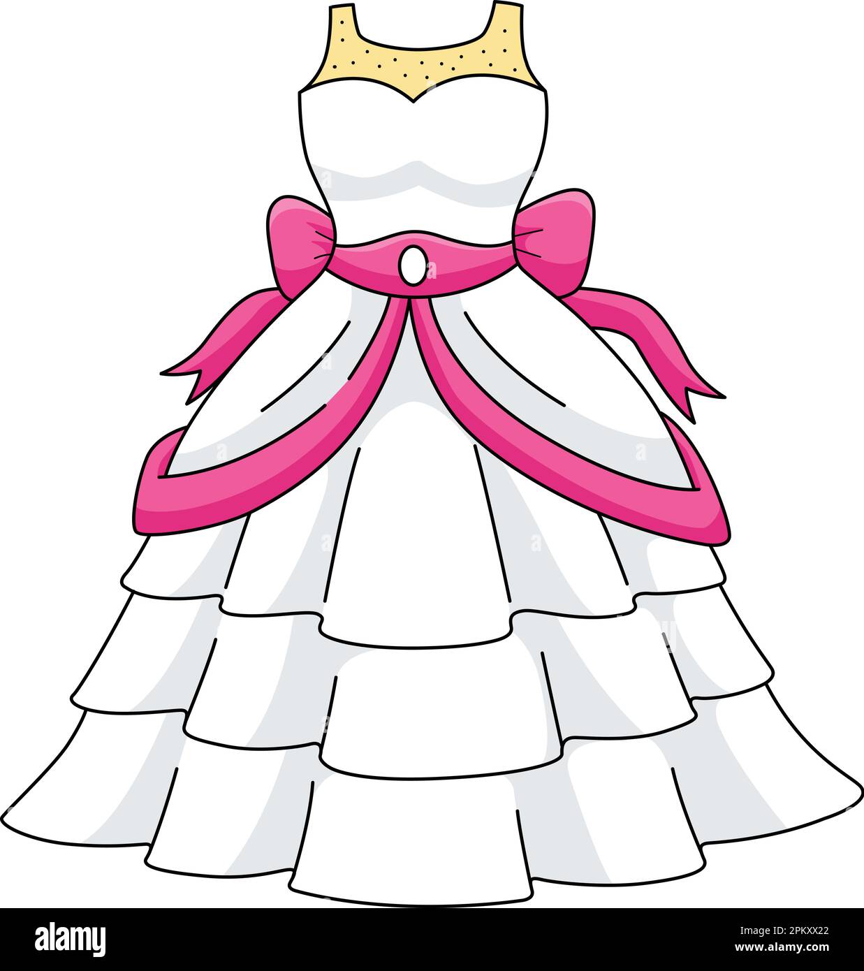 Wedding Gown Cartoon Colored Clipart Illustration Stock Vector Image ...
